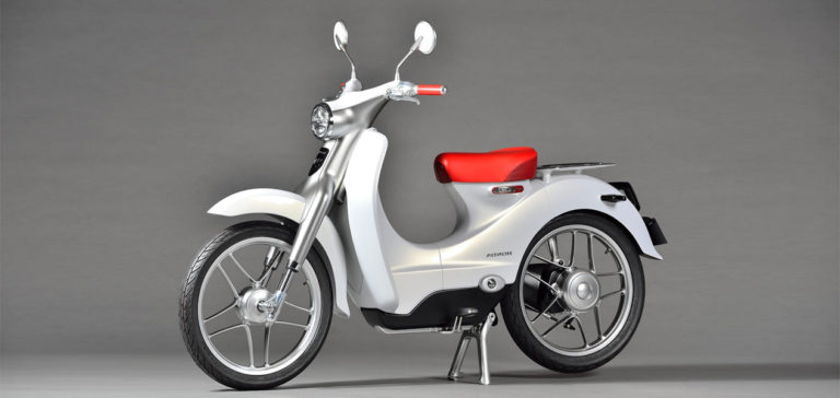 Honda EV-Cub scooter พลังงานไฟฟ้า ในหน้าตา Vintage Style การผสมผสาน ...